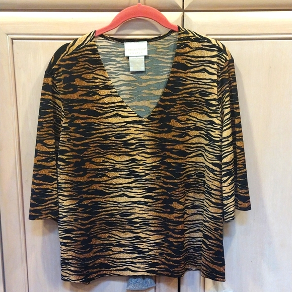 Vintage | Tops | Vintage Tiger Stripe Slinky Top | Poshmark